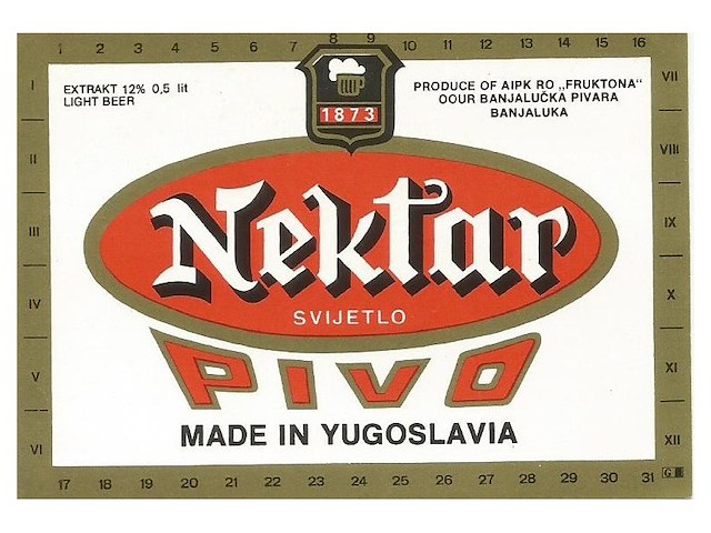 NEKTAR PIVO stara pivska etiketa