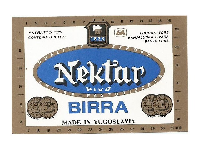 NEKTAR PIVO stara pivska etiketa