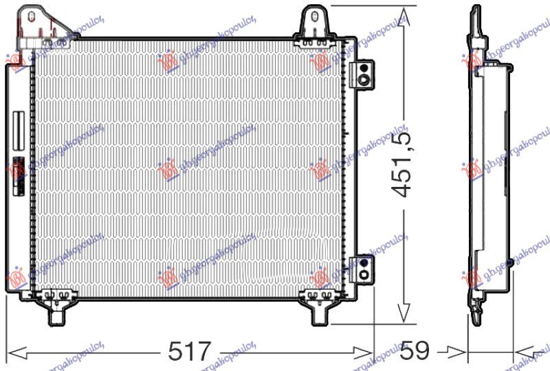 HLADNJAK KLIME 1.2 BENZIN / 1.5 DIZEL (455x363x12)