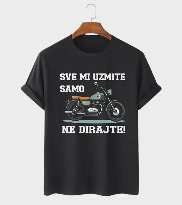 MAFIMI Majica Sve mi uzmite samo motor ne dirajte, Crna