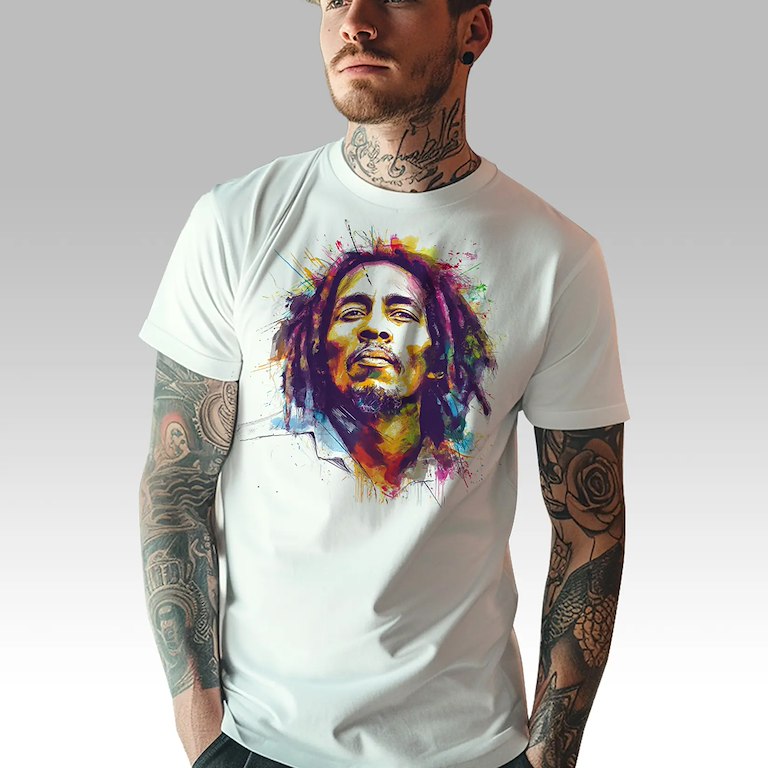 Gilden Muška majica Bob Marley Šljas 177, Bela