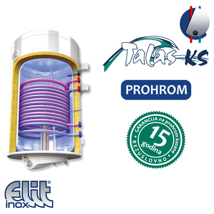 Bojler 100L kombinovano-solarni Talas X100KS desni inox ELIT INOX