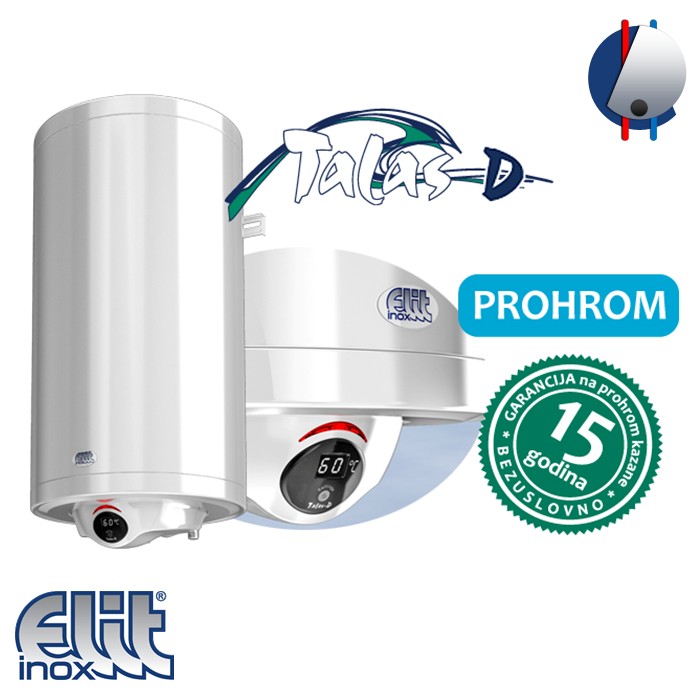 Bojler 120L Talas D-XX120V sa digitalnim termostatom inox ELIT INOX