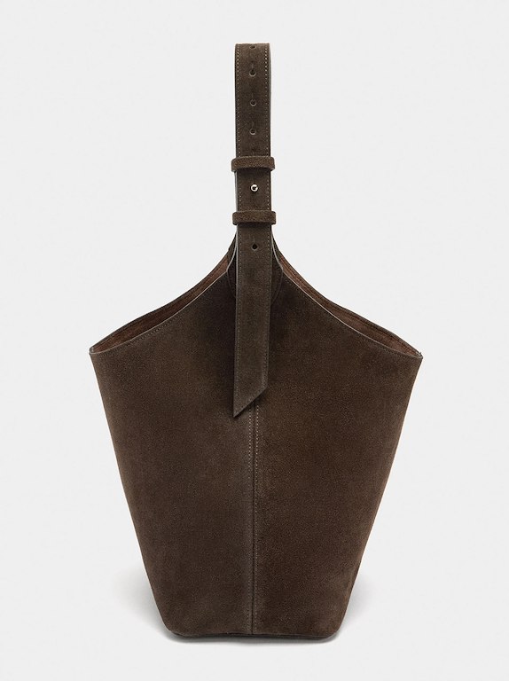 SUEDE BUCKET BAG WITH INNER POUCH