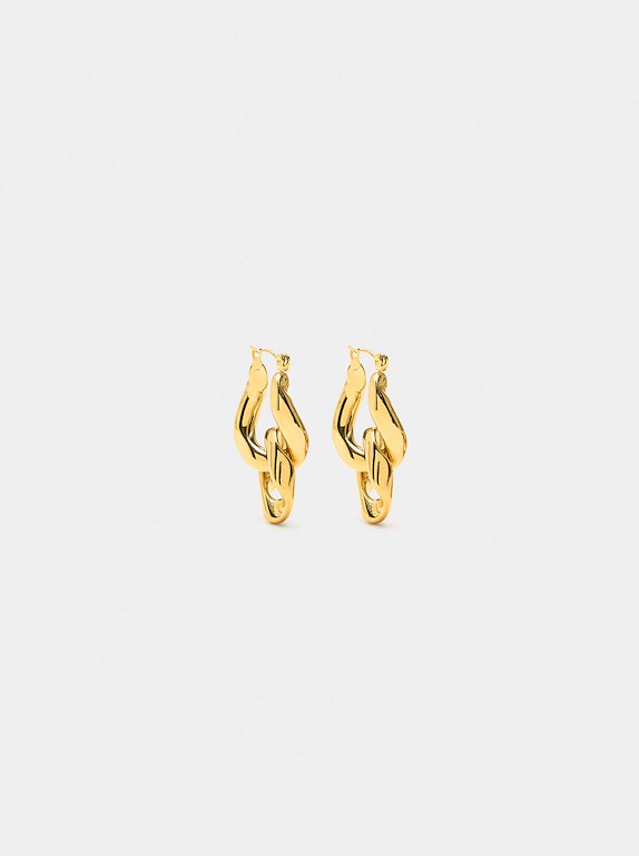 IRREGULAR INTERLACED HOOP EARRINGS – STAINLESS STEEL