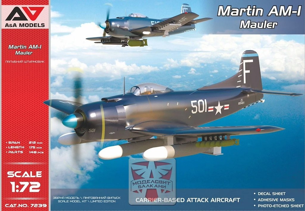 A&A MODELS 1/72 AM-1 „Mauler“ attack aircraft (Late ver.)