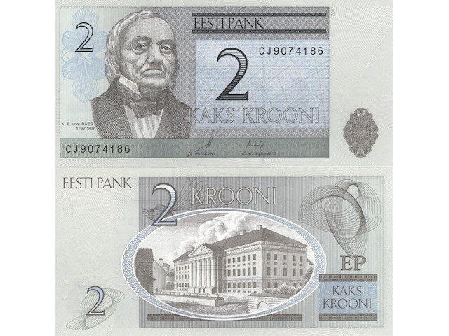 ESTONIA Estonija 2 Krooni 2007 UNC, P-85