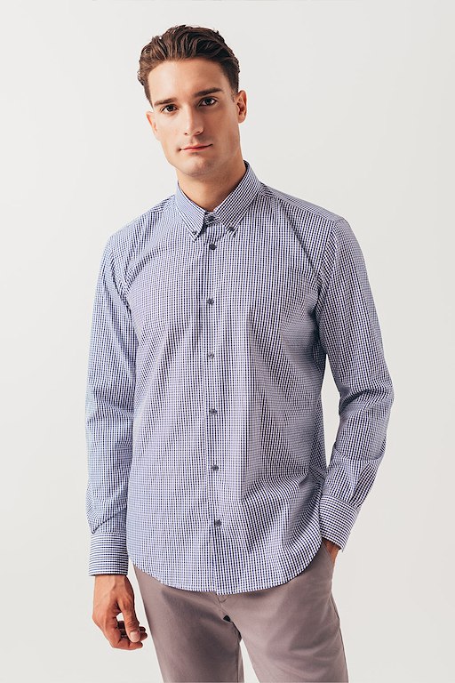 Teget-bela karirana BD košulja regular slim fit (782A)