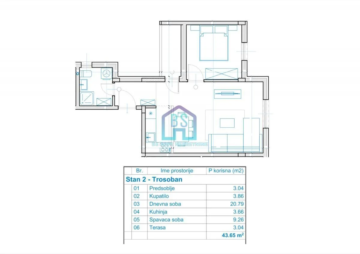 Prodaja, jednosoban stan, 44m2, Telep, Novi Sad, Novi Sad