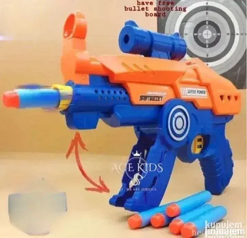 Nerf pištolj sa 6 metkića. nerf pištolj sa 6 metkića 309 nerf pištolj