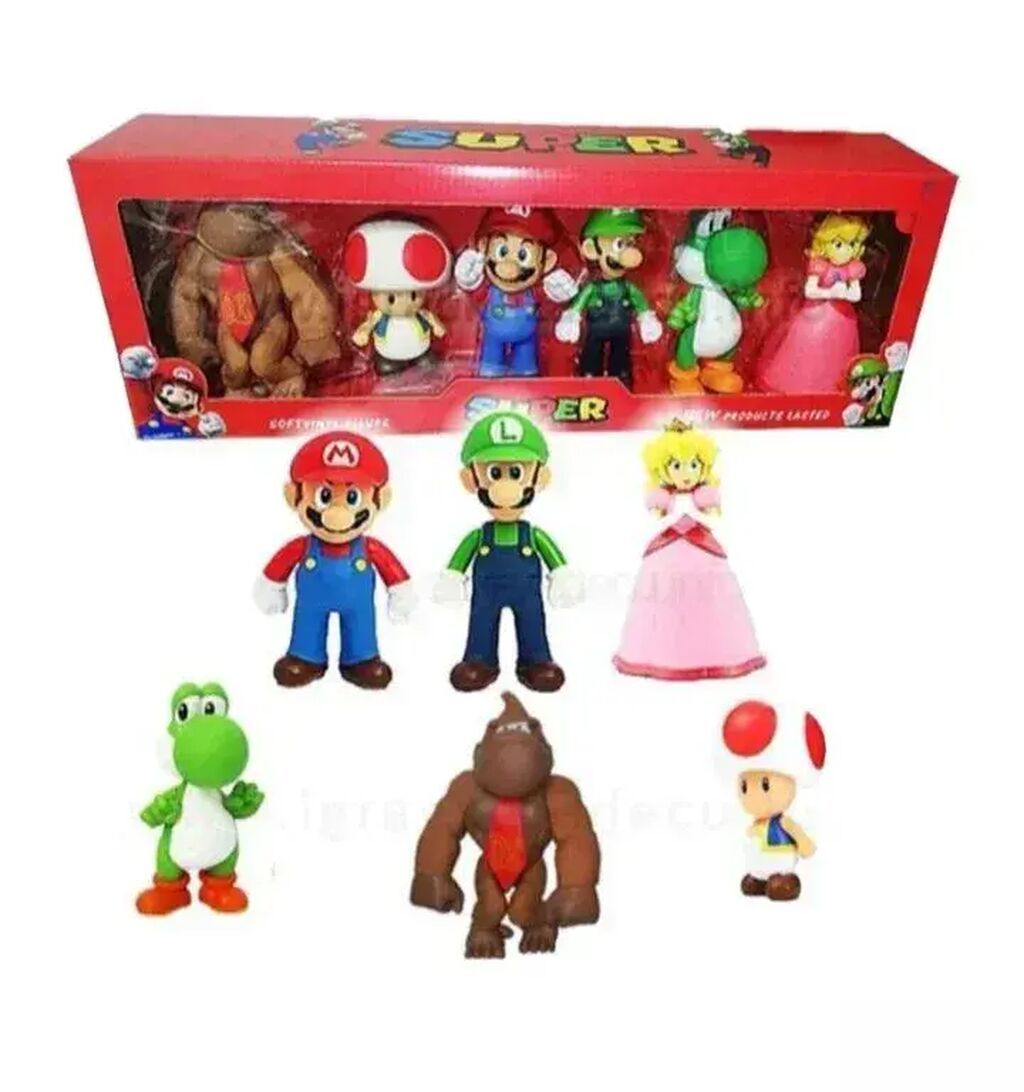 Super mario set od 6 malih junaka. super mario set od 6 malih junaka
