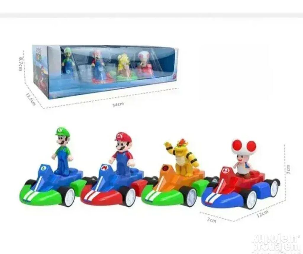 Super mario u karting autiću 6kom. super mario u karting autiću 6kom