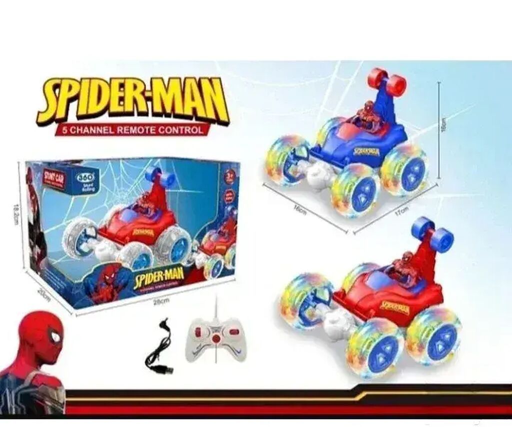 Spiderman super brzi, okretni auto na daljinski. spiderman super brzi