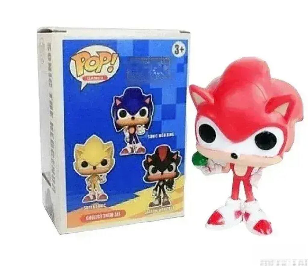 Funko pop crveni sonic sa dijamantom figura. funko pop crveni sonic sa