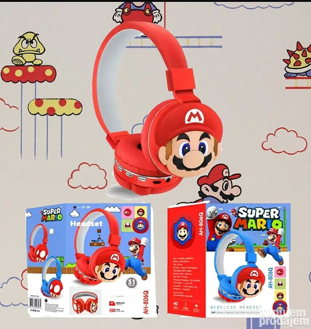 Super mario bluetooth slušalice. super mario bluetooth slušalice