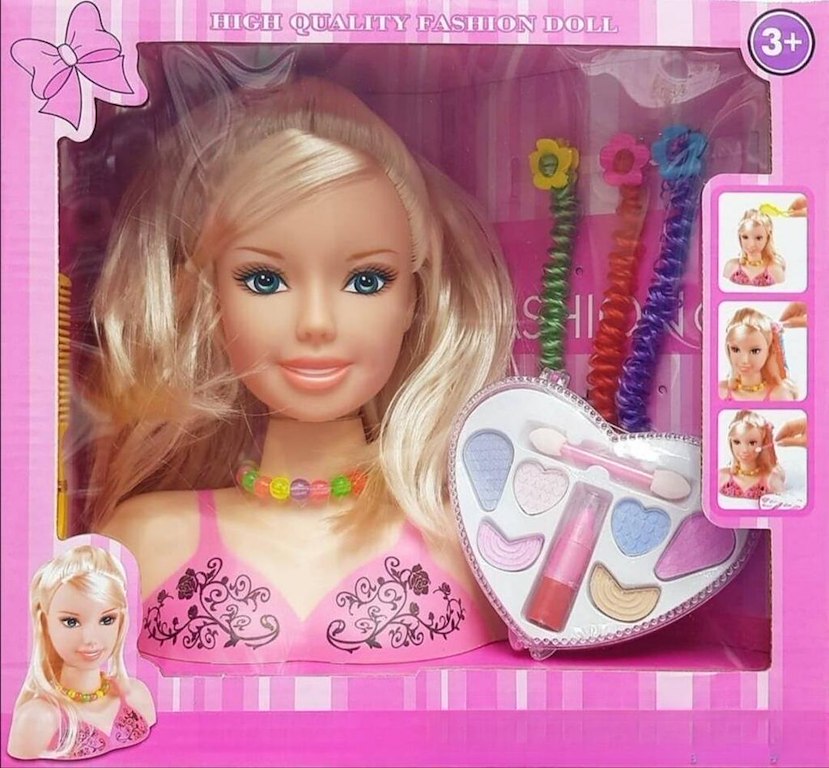 Lutka glava za sminkanje-barbie. lutka glava za sminkanje-barbie