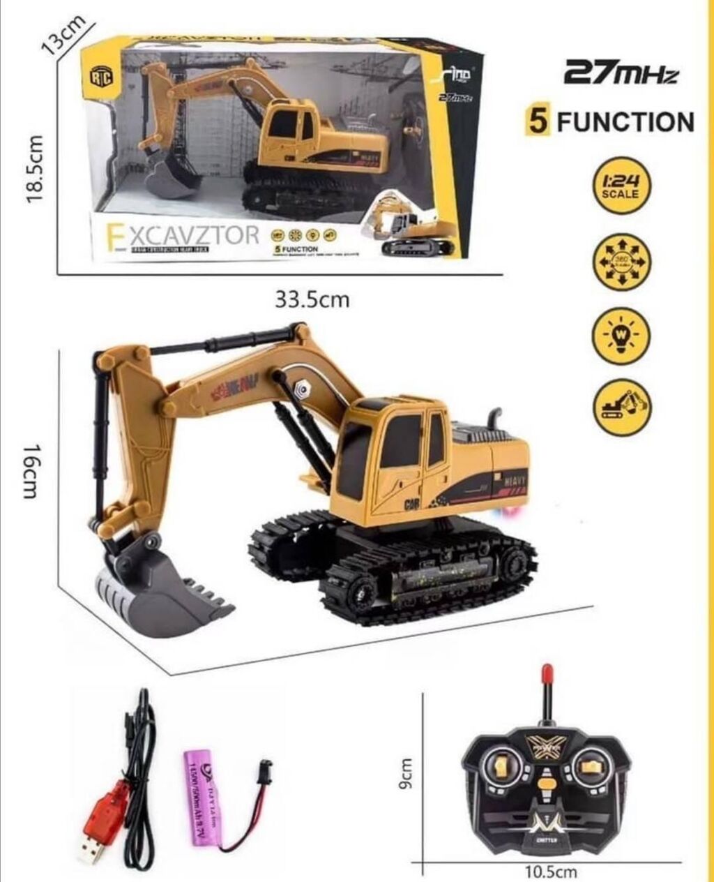 Igračka bager na daljinsko upravljanje. igračka bager na daljinsko