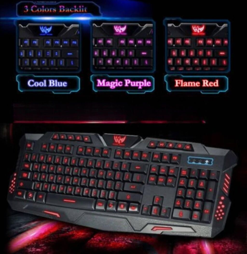Gejmerska tastatura sa 3 led boja. gejmerska tastatura sa 3 led boja