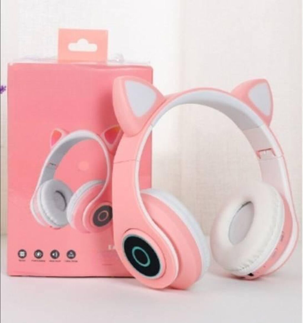 Bluetooth slušalice mačje uši b39 roze. bluetooth slušalice mačje uši