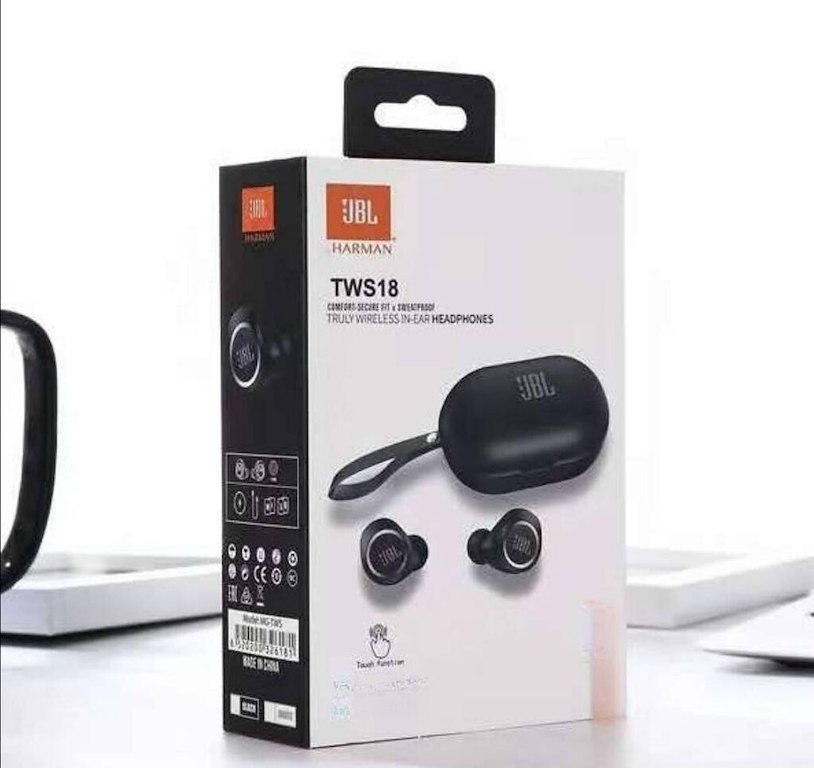 Bluetooth bežične slušalice jbl tws18 crne. bluetooth bežične