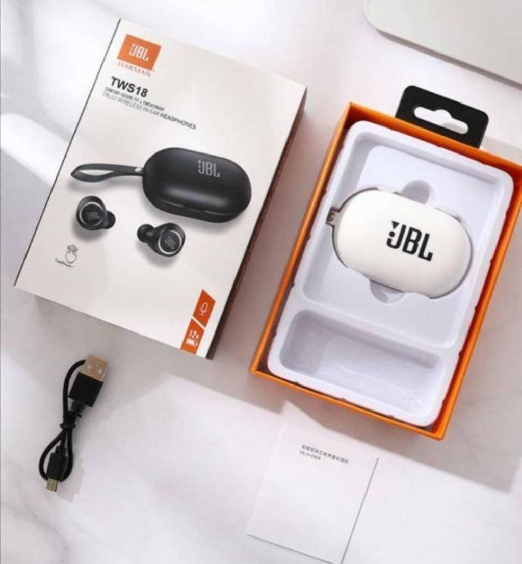 Bluetooth bežične slušalice jbl tws18 bele. bluetooth bežične