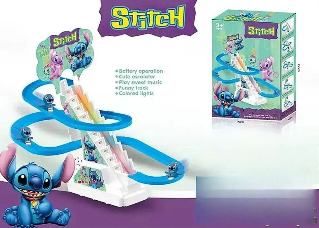 Stitch veseli muzički i svetleći tobogan. stitch veseli muzički i