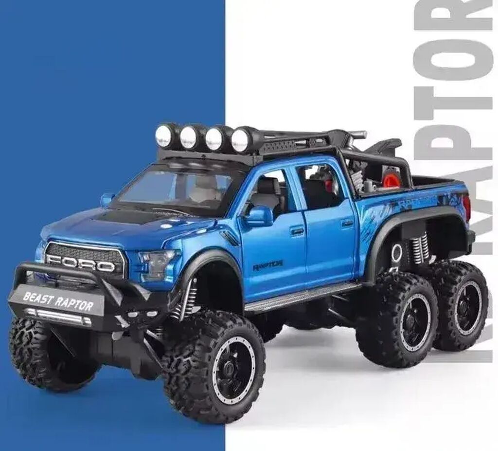Ford f150 raptor 6x6 beast plavi model 1:24 sa efektima sv. ford f150