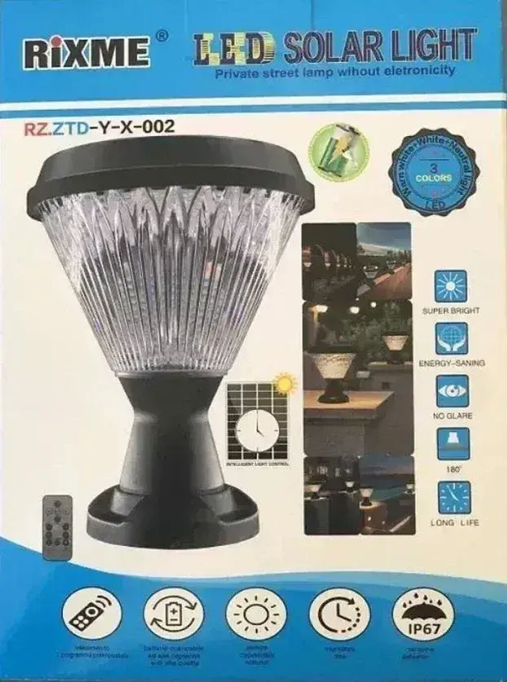 Solarna dijamantska lampa na daljinski. solarna dijamantska lampa na
