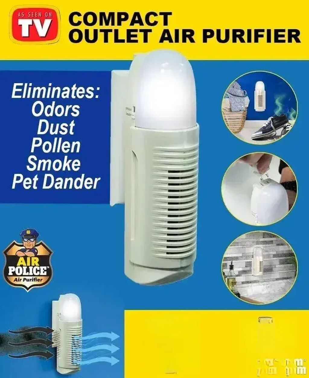 Mini uređaj za prečišćavanje vazduha air police purifier. mini uređaj