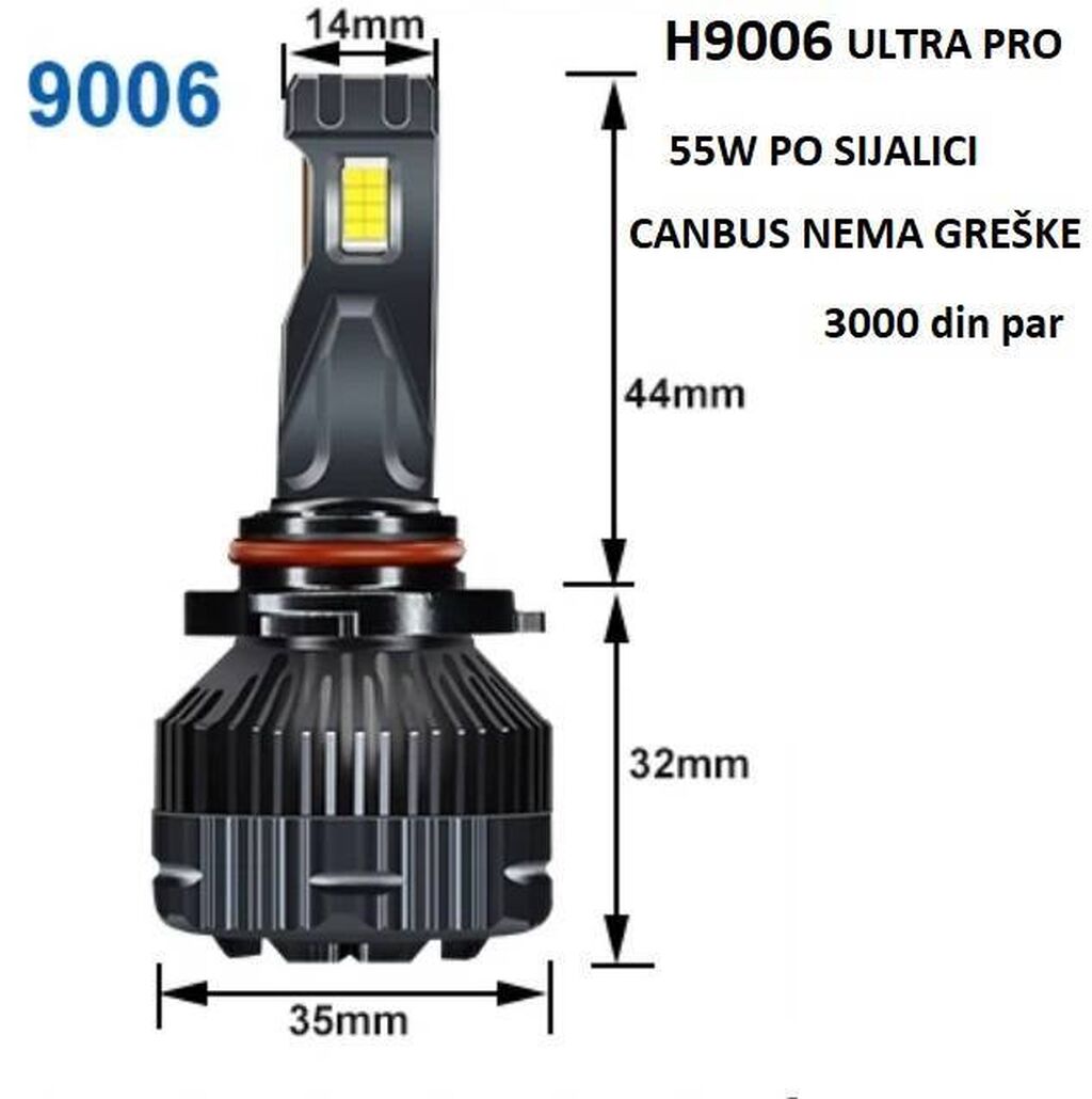 LED H9006 HB4 ULTRA PRO CANBUS - Grlo/tip: 9006 (H9006) - Snaga: 55