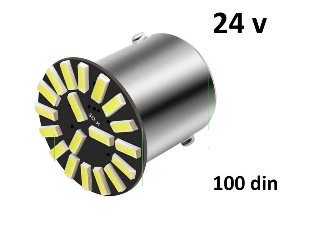 LED P21 BA15S (1156) – 24 V - Tip grla: BA15S (jednokontaktno, bočni