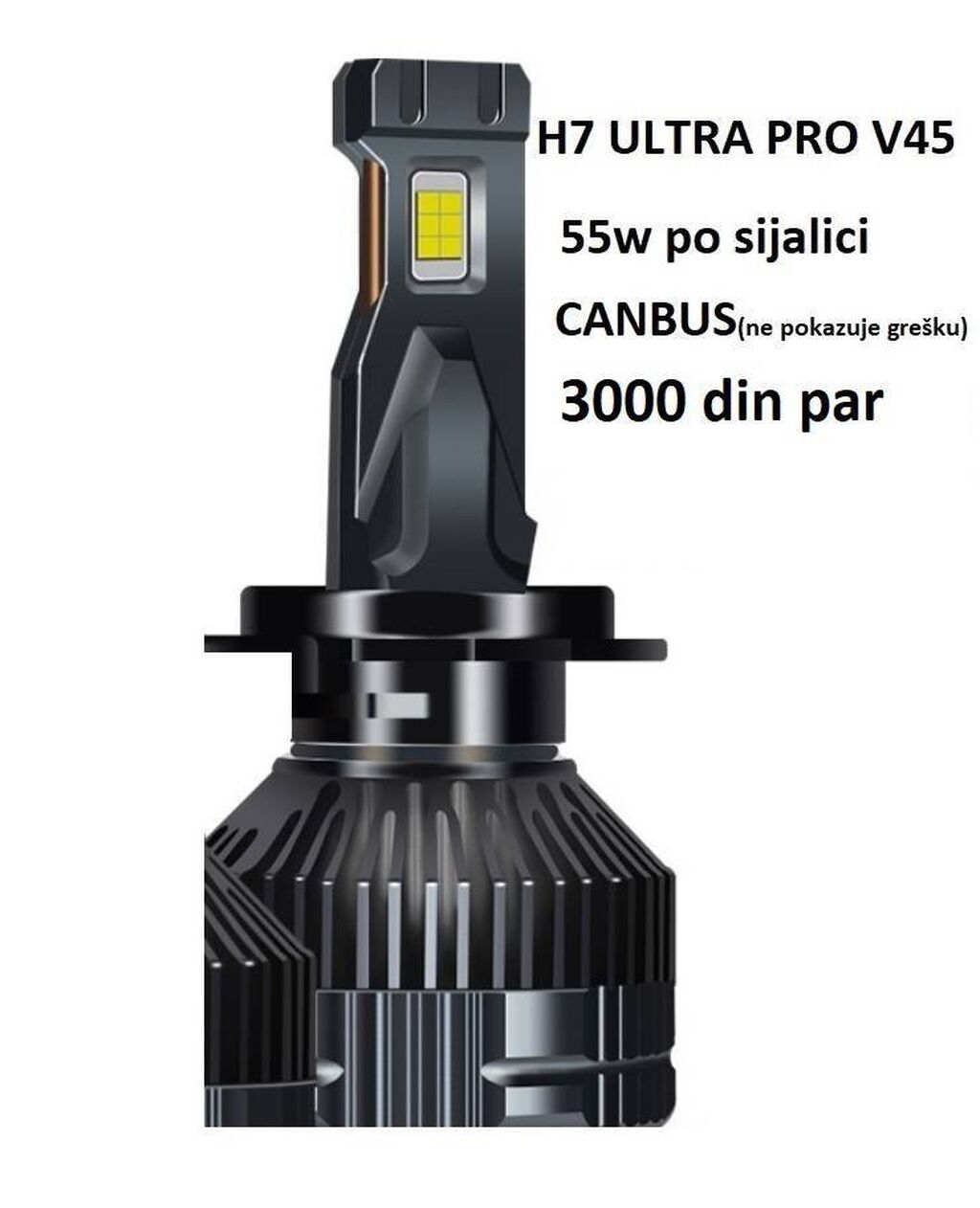 H7 ULTRA PRO V45 LED sijalice za farove - Snaga: 55 W po sijalici