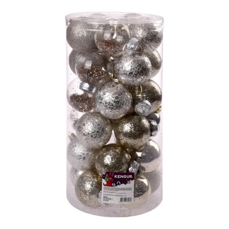 Kengur icy set novogodišnje kugle set srebrno zlatna 6cm 30k ( 780261 )