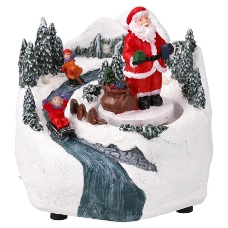 Cozy novogodišnje selo led deda mraz 12 x 12 x 10.5 cm ( 760406 )