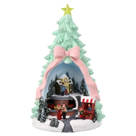 Cozy novogodišnje selo led jelka 21.5 x 21 x 33 cm ( 760407 )