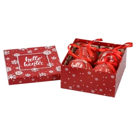 Festa moonlight square novogodišnja kugla hello winter 7.5cm miks 4k ( 780212 )