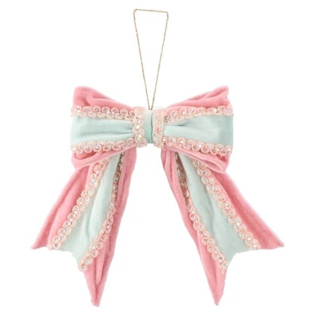 Festa royal 10 novogodišnja dekoracija mašna pliš pastel roze ( 781060 )