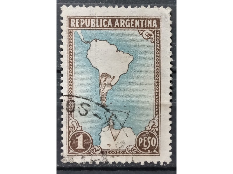 ARGENTINA 1937 - MAPA JUŽNE AMERIKE