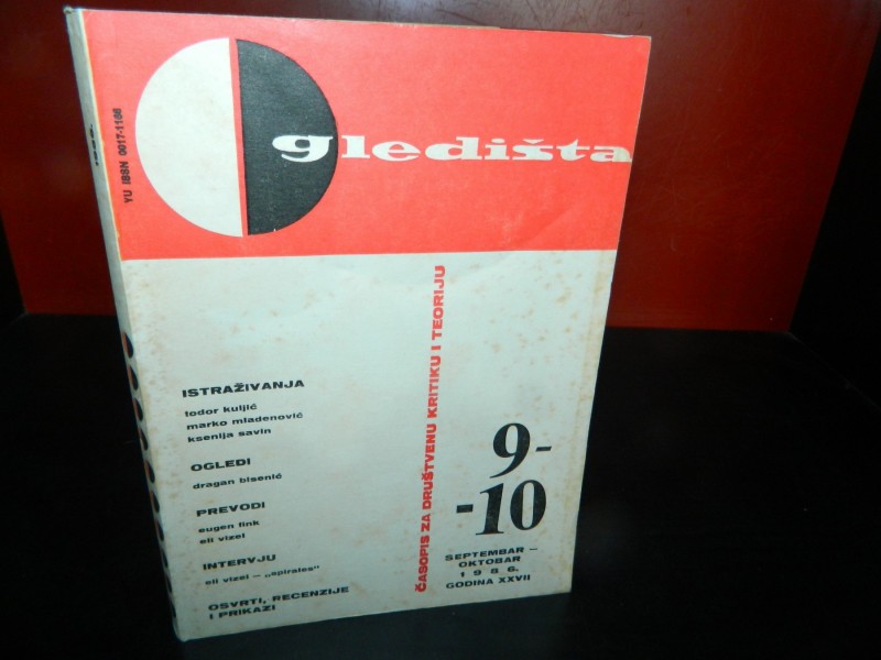 Gledišta 9-10*1986 Eli Vizel, Eugen FInk, Huserl