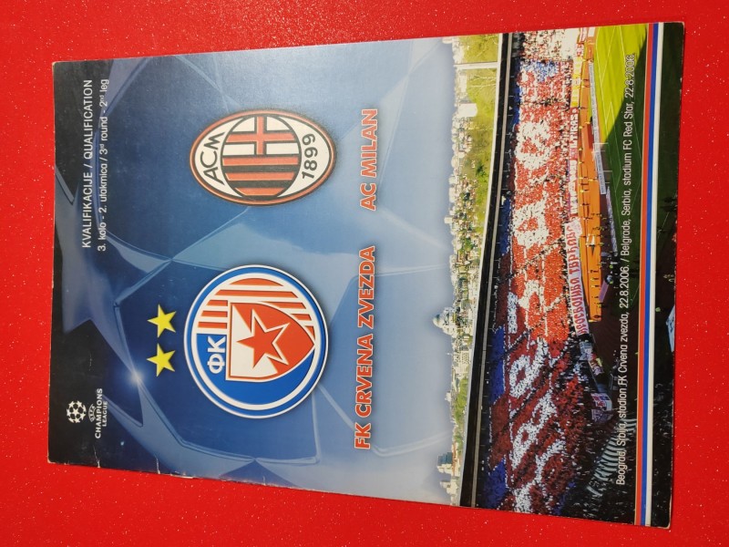 CRVENA ZVEZDA - AC MILAN 22.08.2006. PROGRAM
