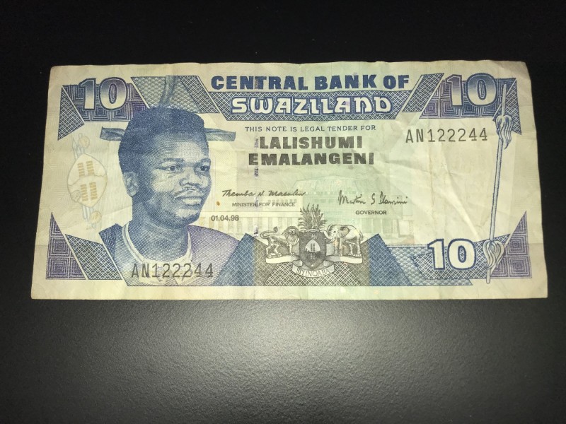 SWAZILEND 10 EMALANGENI.1998.