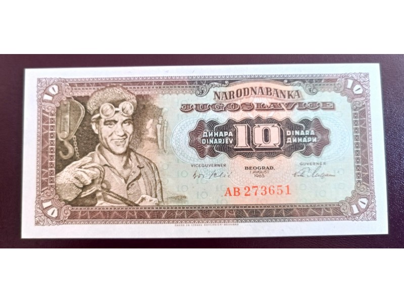 ---10 DINARA 1965 VELIKI PREFIKS