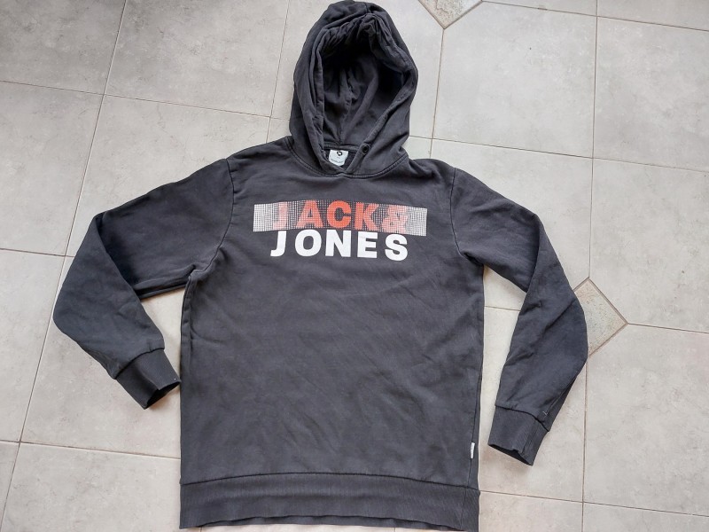 Jack&Jones crni duks sa kapuljacom M