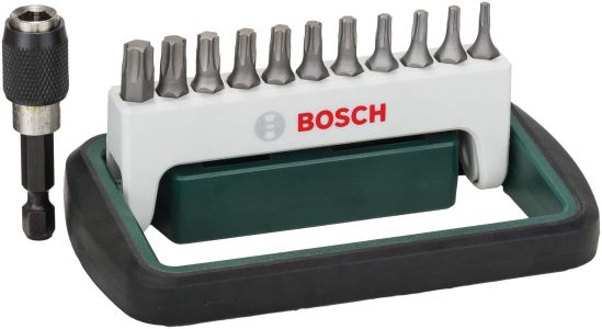 Bosch 12-delni set bitova odvrtača Standard za šrafove sa unutrašnjim Torx prihvatom T8; T10; T15 (2x); T20 (2x); T25 (2x); T27; T30; T40; 1 univerzalni magnetni držač - 2609256D23