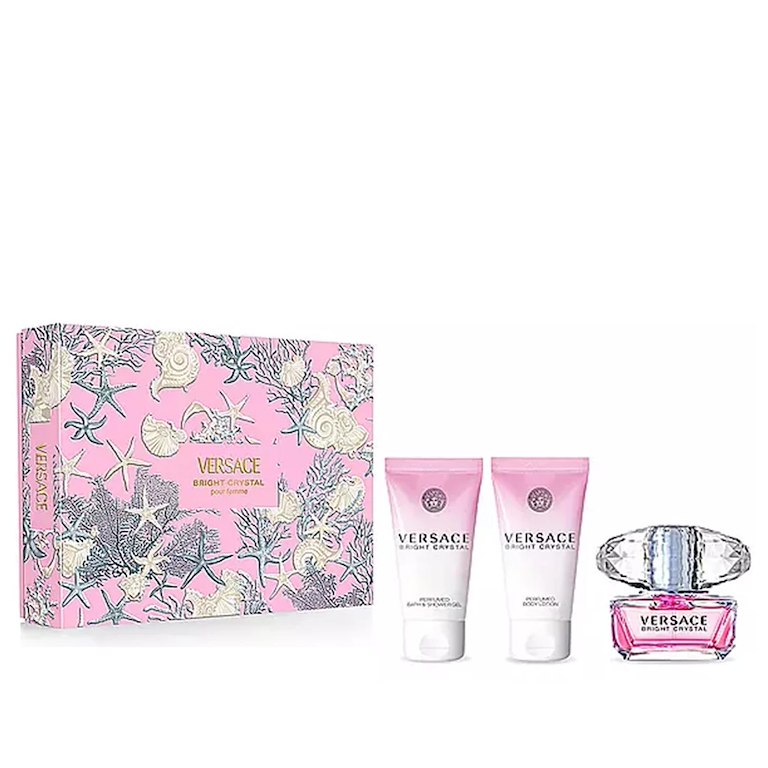 VERSACE BRIGHT CRYSTAL SET W(EDT 50ML+BODY LOSION.50ML+SHOWER GEL 50ML)