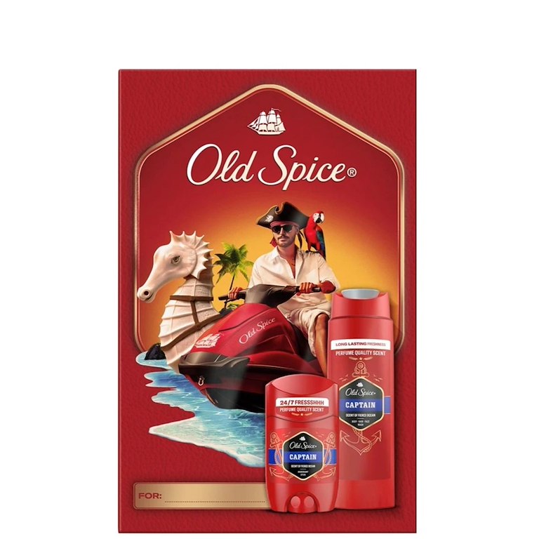 OLD SPICE SET CAPTAIN(GEL ZA TUŠIRANJE&ŠAMPON 250ML + STIK 50ML)