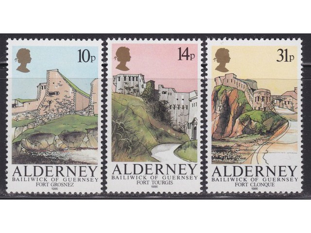 Velika Britanija, Guernsey, Alderney 1986. Tvrđave