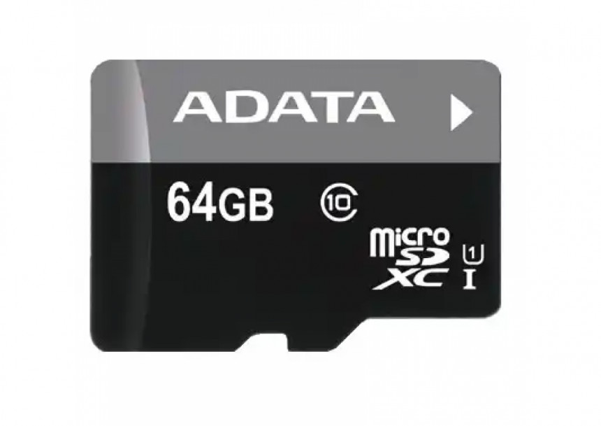 Micro SD Card 64GB AData + SD adapter AUSDH64GUICL10-RA1/ class 10