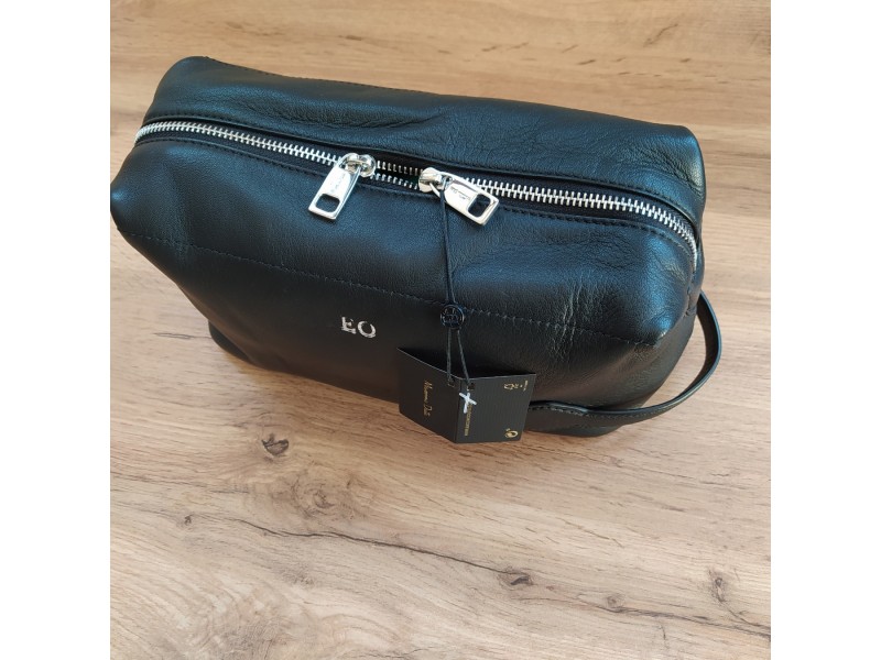 MASSIMO DUTTI MUŠKA CRNA KOŽNA TORBA*NOVO
