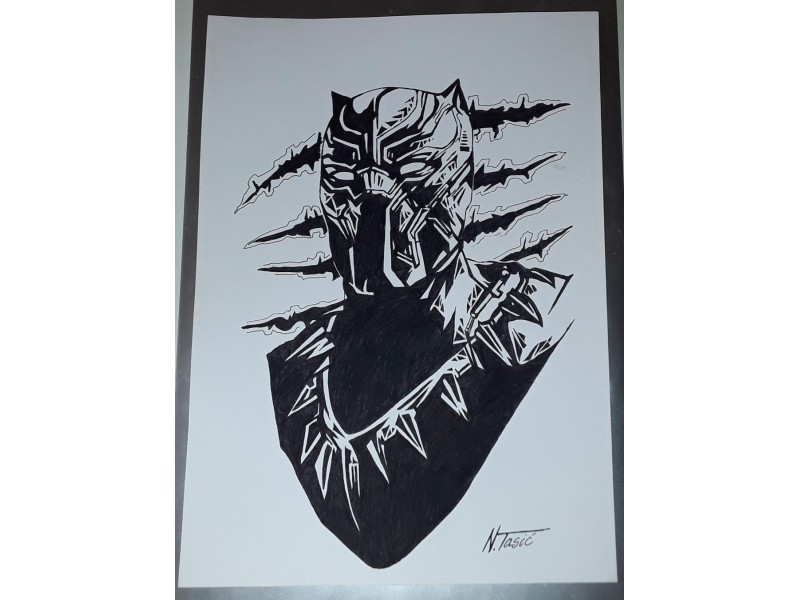 Crtez na hamer papiru 30 x 21,5 cm. - Black Panther